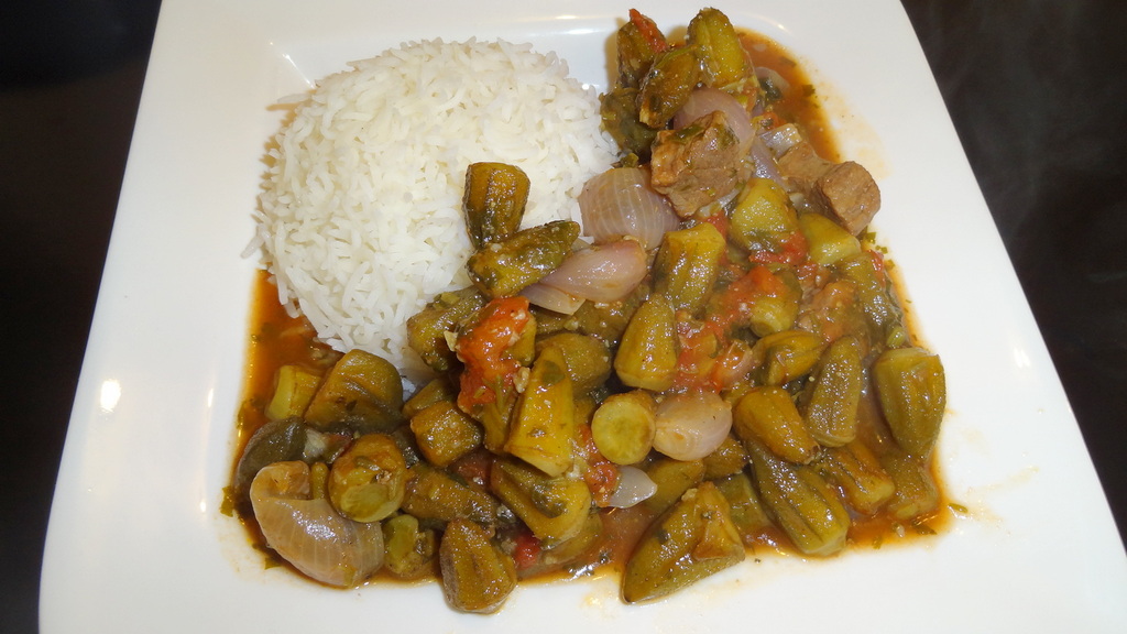 Okra and Beef Stew ( Bamye with Meat and Rice) – Tabkhet el yom